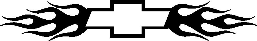 Chevy bow tie with flames, Vinyl decal sticker